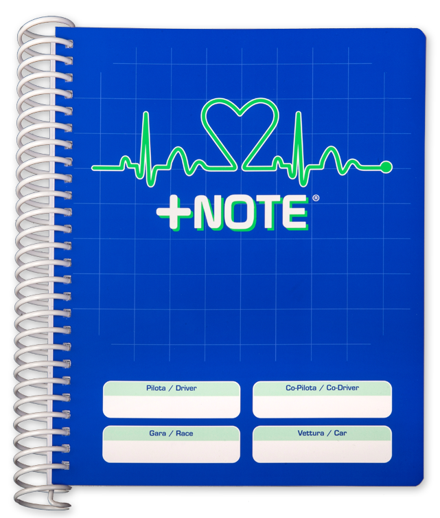 Rally co-driver pacenote books, metal or plastic spiral | +Note