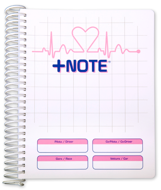 Rally co-driver pacenote books, metal or plastic spiral | +Note