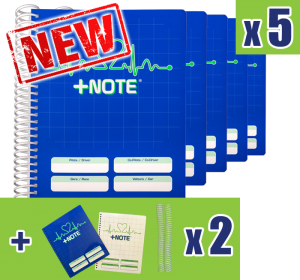 Rally co-driver pacenote books, metal or plastic spiral | +Note